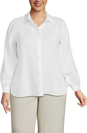 LANDS' END Linen Long Sleeve Shirt