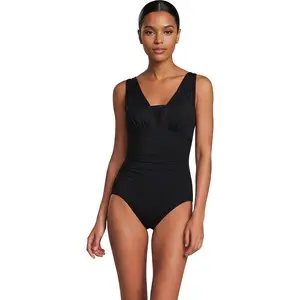 LANDS' END Dd-cup Grecian Adjustable One-piece Swimsuit - Black