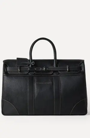 Brunello Cucinelli Grained Calfskin Country Bag - Black