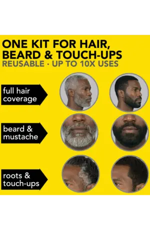 CLEVERMAN 2x Pack Coarse & Coily Hair · Reusable Beard & Hair Dye Kit - Black
