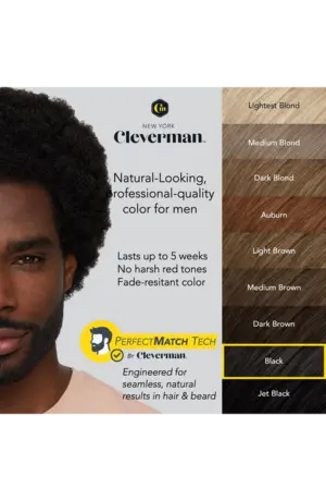 CLEVERMAN 2x Pack Coarse & Coily Hair · Reusable Beard & Hair Dye Kit - Black