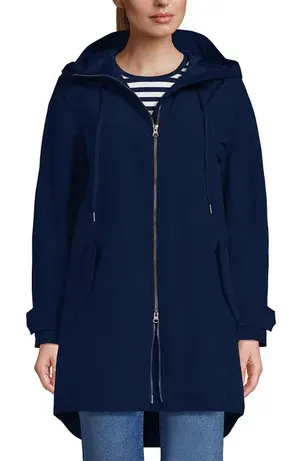 LANDS' END Squall A-line Rain Jacket - Deep Sea Navy