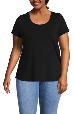 LANDS' END Lightweight Jersey T-shirt - Black