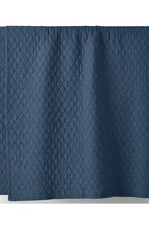 LANDS' END Solid Diamond Double Voile Pillow Sham - Bering Sea Blue