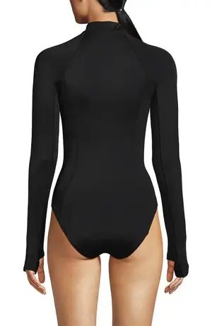 LANDS' END Dd-cup Tugless Long Sleeve One Piece Rash Guard