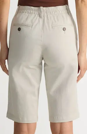 LANDS' END Classic " Chino Shorts With Elastic Back - Light Stone