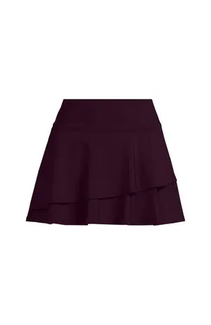 LANDS' END High Waisted Tulip Hem Swim Skort - Dark Wine