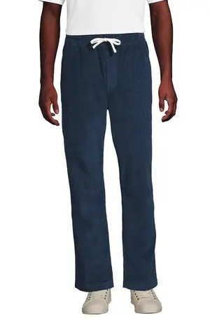 LANDS' END Classic Fit Corduroy Deck Pants - Deep Ocean