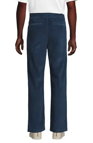 LANDS' END Classic Fit Corduroy Deck Pants - Deep Ocean