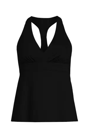 LANDS' END V-neck Racerback Flutter Tankini - Black