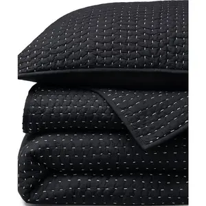 LANDS' END Seed Stitch Quilt - Black Slate