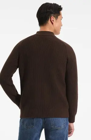 LANDS' END Long Sleeve Drifter Polo Sweater