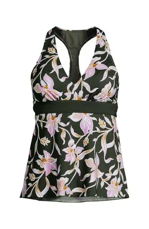 LANDS' END V-neck Racerback Flutter Tankini