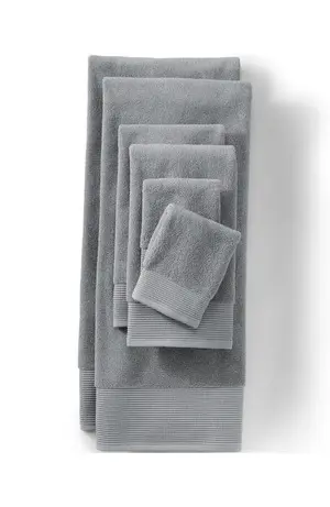 LANDS' END Turkish Luxe 2-piece Washcloth Set - Ultimate Gray