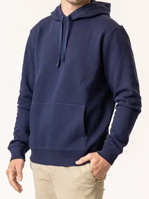 VOTTERA Organic Cotton Pullover Hoodies - Navy Blue