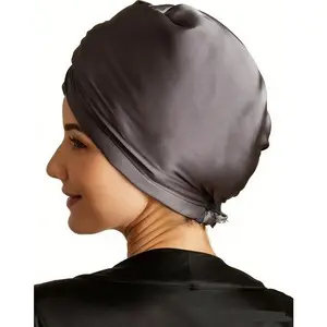SILKSILKY Pure Silk Hair Towel Wrap - Darkgray