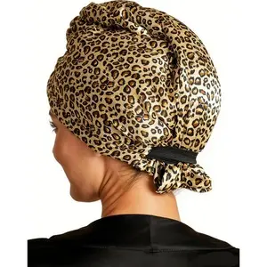 SILKSILKY Pure Silk Hair Towel Wrap - Leopard