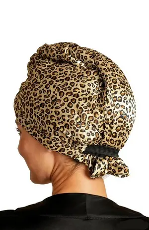 SILKSILKY Pure Silk Hair Towel Wrap - Leopard