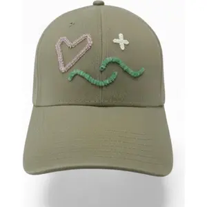 C. GRASSI Love & Light Embroidered Cap - Olive
