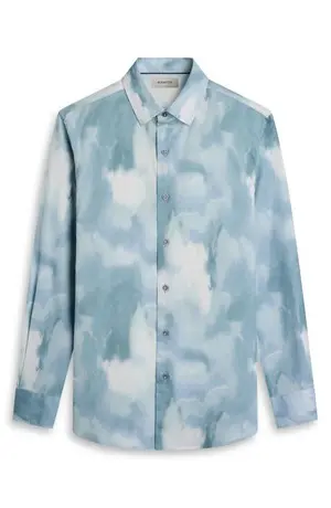 Bugatchi Julian Shaped Fit Cloud Print Stretch Cotton Button-up Shirt