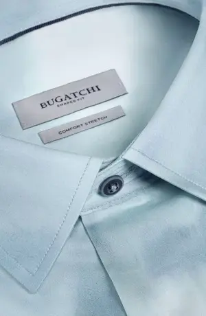 Bugatchi Julian Shaped Fit Cloud Print Stretch Cotton Button-up Shirt