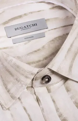 Bugatchi Julian Shaped Fit Wave Print Button-up Shirt