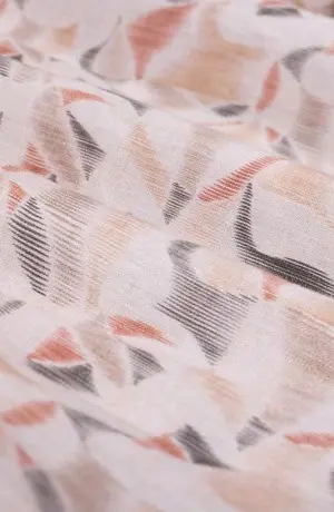 Bugatchi Julian Shaped Fit Abstract Leaf Print Linen Button-up Shirt - Desert
