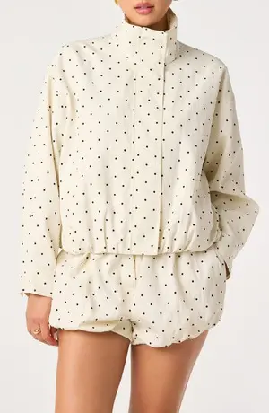 Astr The Label Pin Dot Bubble Hem Shorts