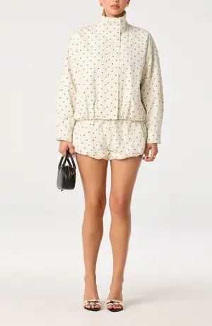 Astr The Label Pin Dot Bubble Hem Shorts