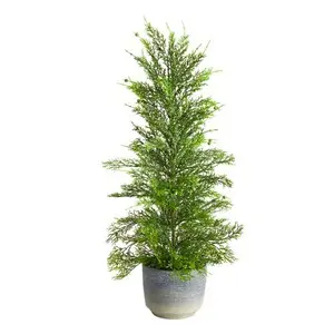 NEARLY NATURAL 27-in Californian Cedar Artificial Tree In Decorative Planter - Green