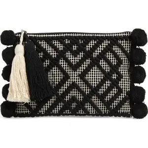 SHIRALEAH Willa Zip Pouch Bag - Black/ivory