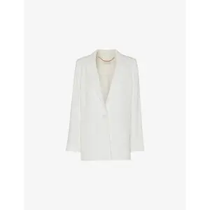 Whistles Andie Notch-lapel Woven Wedding Blazer - Cream