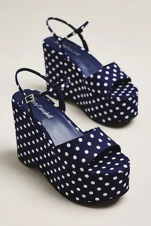 Jeffrey Campbell Funkytown Platform Wedge Sandals - Blueberry