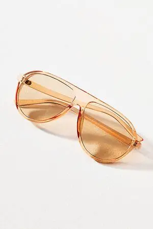 I SEA I-sea Curved Aviator Sunglasses - Peach