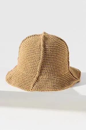 Anthropologie Wyeth Solea Crochet Bucket Hat - Beige