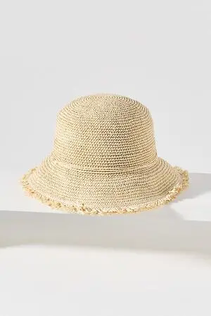 NIKKI BEACH Arianna Raffia Bucket Hat - Natural
