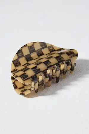 CHUNKS Checkered Claw Clip - Mocha