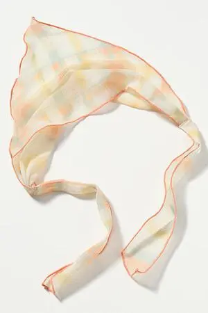 Anthropologie Sheer Plaid Hair Scarf - Orange