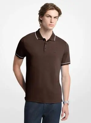 Michael Kors Gramercy Cotton Polo Shirt In Size By - Brown