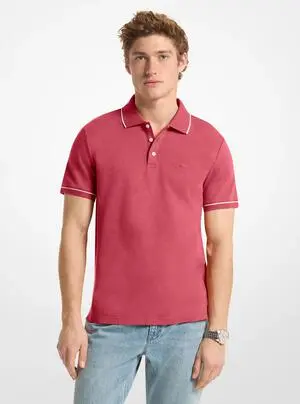 Michael Kors Gramercy Cotton Polo Shirt In Size By - Red