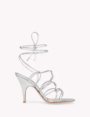 GIANVITO ROSSI Teti 95 - Silver - Ayers Leather
