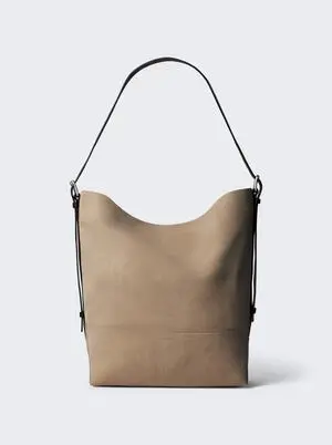 LEMAIRE Cotton Canvas Belted Tote Bag Brown