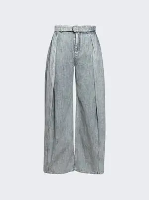 Loewe Belted Jeans Washed Denim - Blue