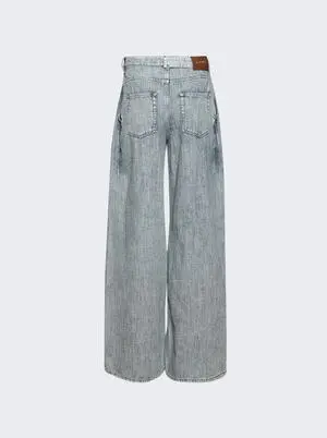 Loewe Belted Jeans Washed Denim