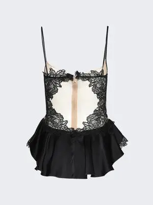 David Koma Lace Peplum Lingerie Top