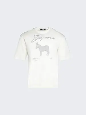 Jacquemus The Ane Short Sleeve Tee Donkey Jacquard White - Ivory