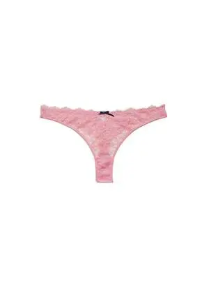 Fleur Du Mal Bianca Lace Thong - Pink Lady