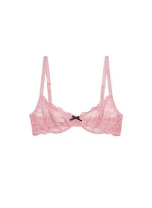 Fleur Du Mal Bianca Lace Bra - Pink Lady