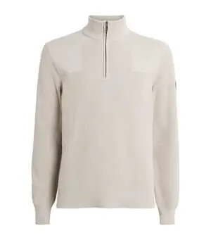 Belstaff Organic Cotton Commander Quarter-zip Sweater - Grey