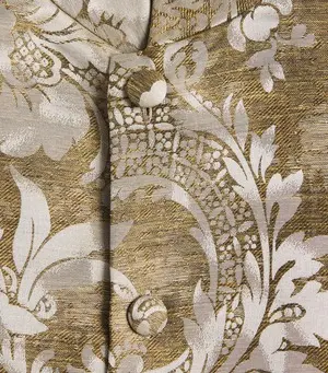 Eskandar Jacquard Stand-collar Coat - Neutral